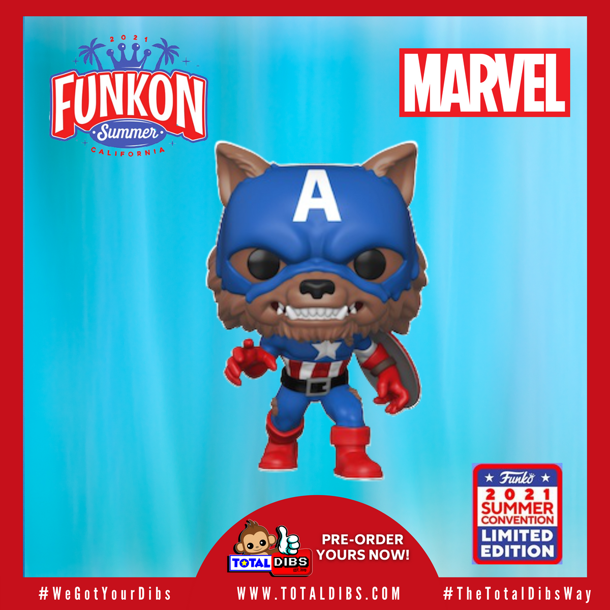(PRE-ORDER) FunKon 2021 - Pop! Marvel: Capwolf (Shared Exclusive ...