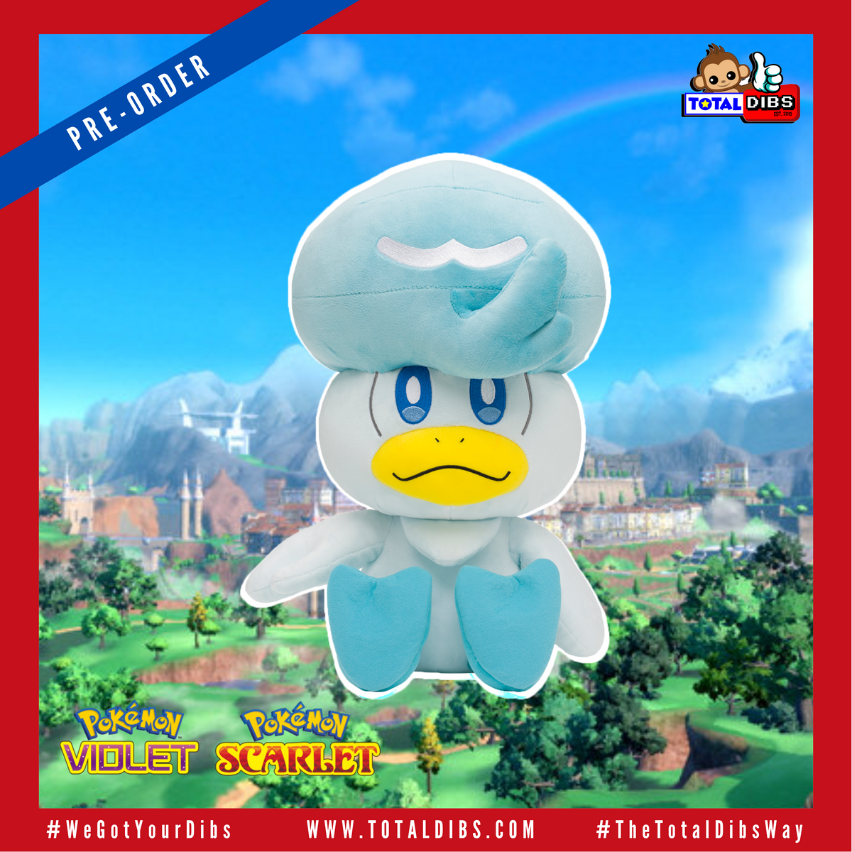 (PRE-ORDER) Pokemon Scarlet Violet - Quaxly Life Size Plush Doll ...
