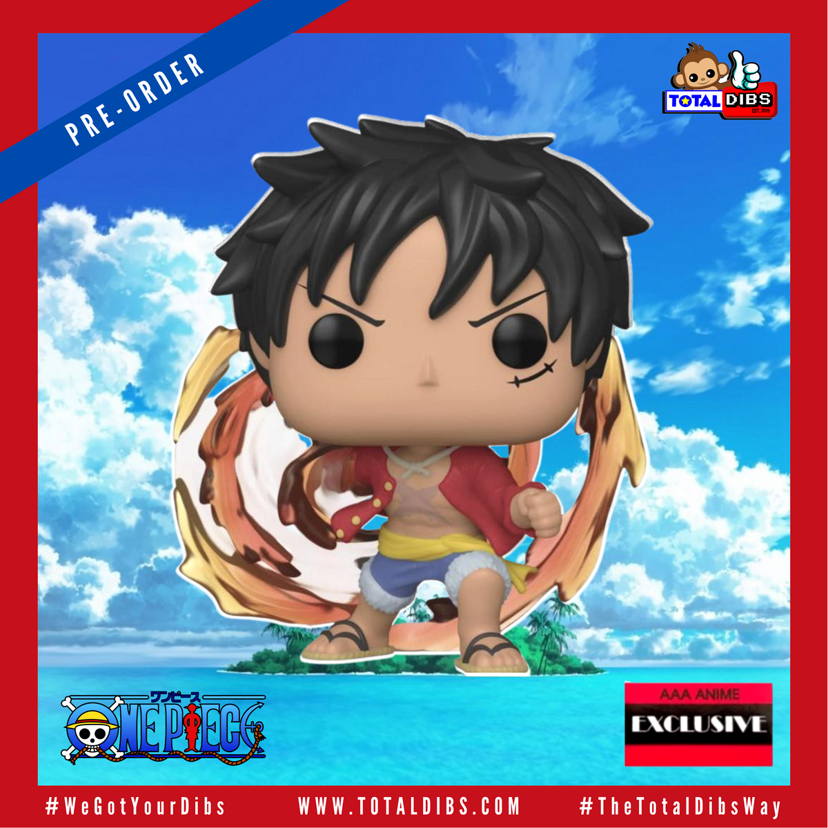 (PRE-ORDER) Pop! Animation: One Piece - Red Hawk Luffy (AAA Exclusive ...
