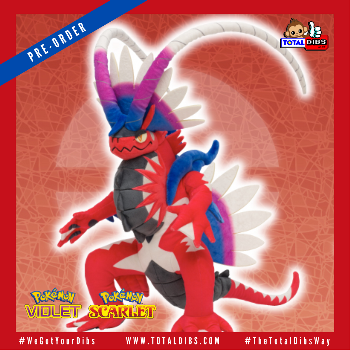 (PRE-ORDER) Pokemon Scarlet Violet - Koraidon Plush Doll – Total Dibs